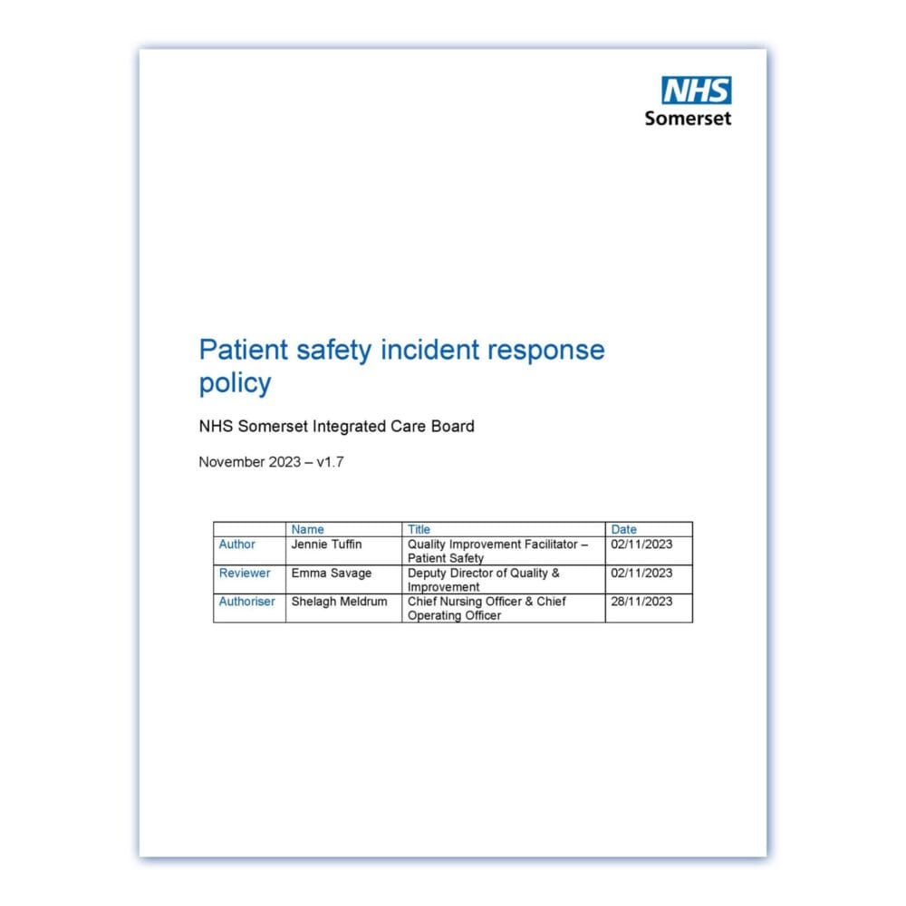 Patient safety - home page - NHS Somerset ICB
