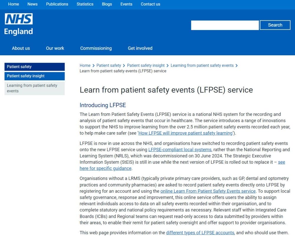 Learn from patient safety events - NHS Somerset ICB